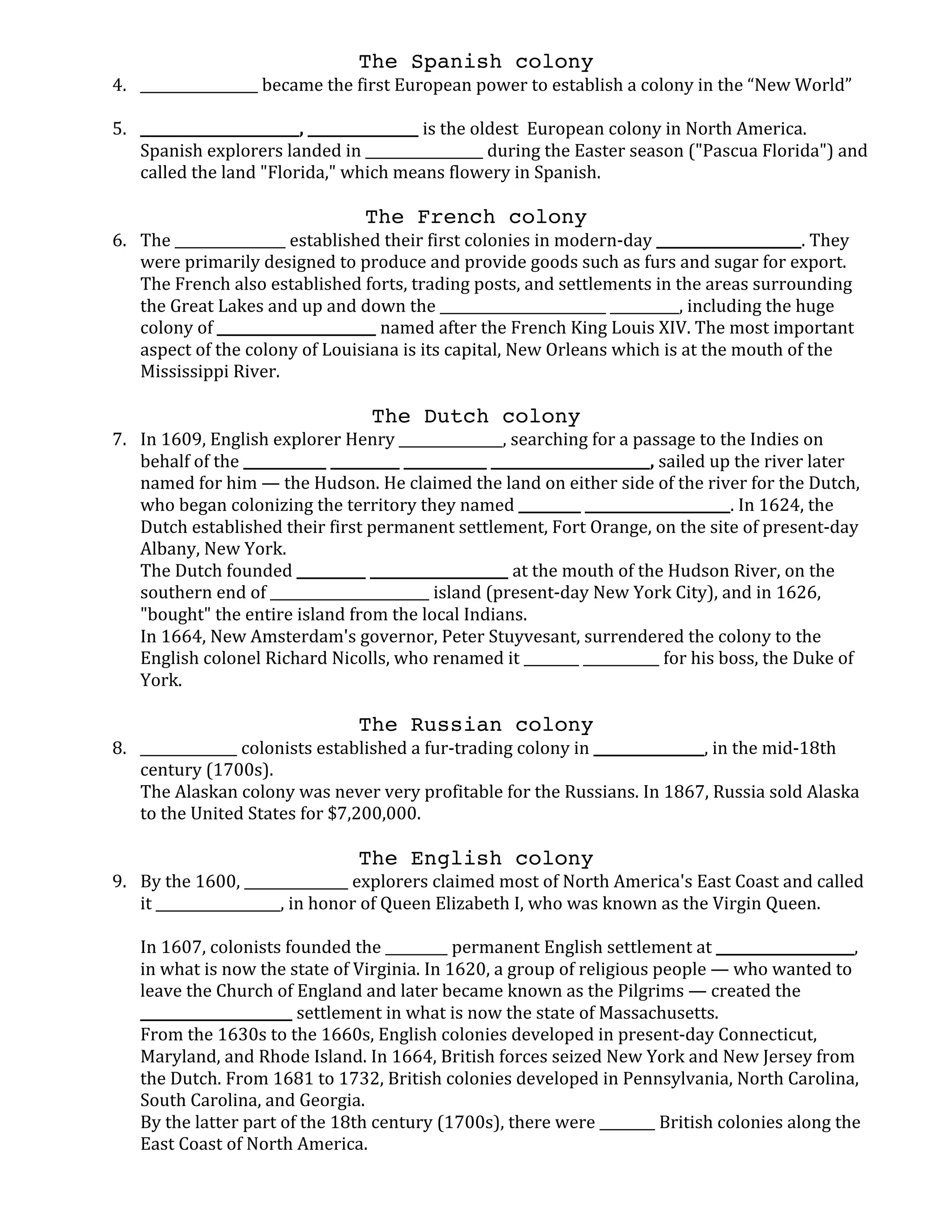 European settlements | PDF