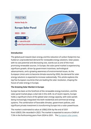 Europe Solar Panel Market: How Solar Power Is Influencing Europe’s ...