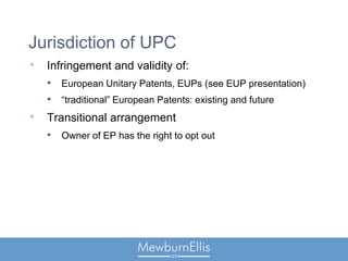 European Unified Patents Court: the Basics | PPT