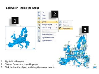 European union editable continent map with countries | PPTX