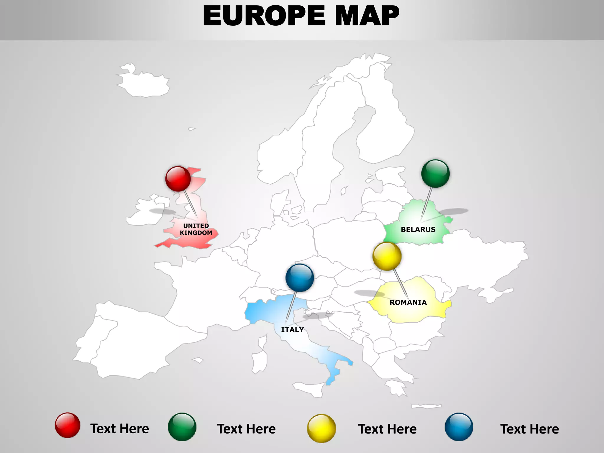 Europe editable continent map with countries | PPTX | Europe Travel ...
