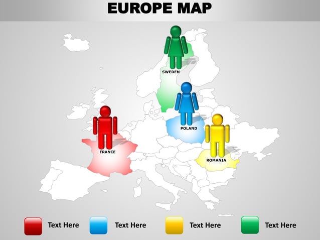 Europe editable continent map with countries | PPTX | Europe Travel ...