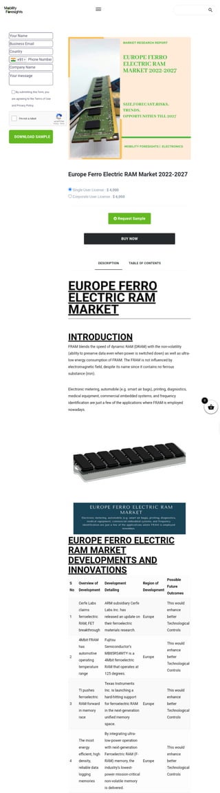 europe Ferro electric ram Market .pdf..... | PDF