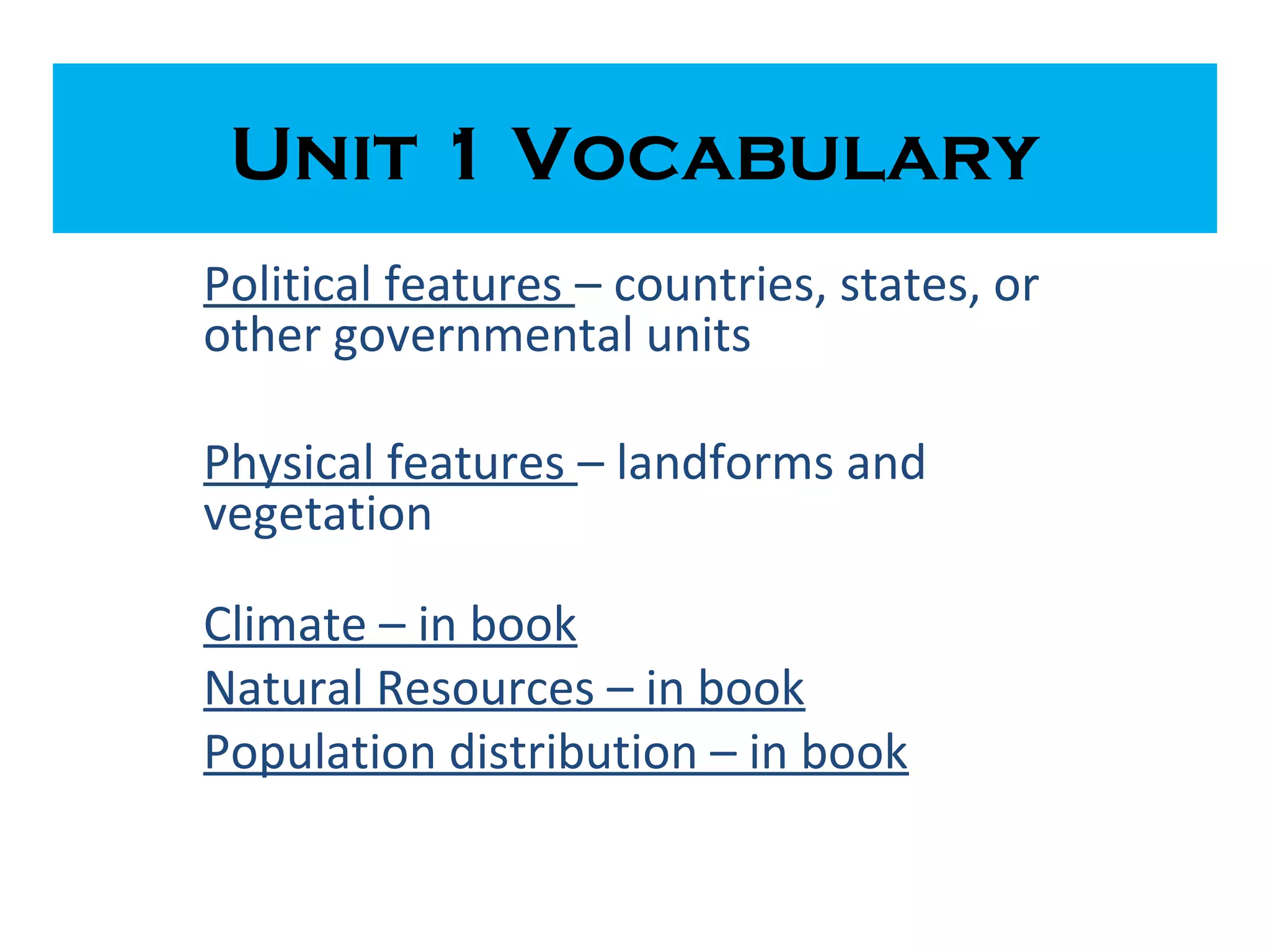 Europe geography unit 1 vocabulary | PPT