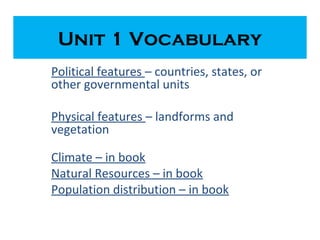 Europe geography unit 1 vocabulary | PPT