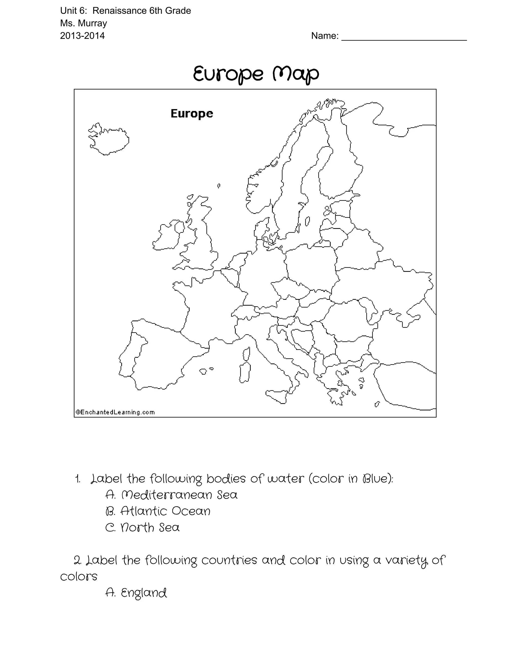 Europe mapactivity | PDF