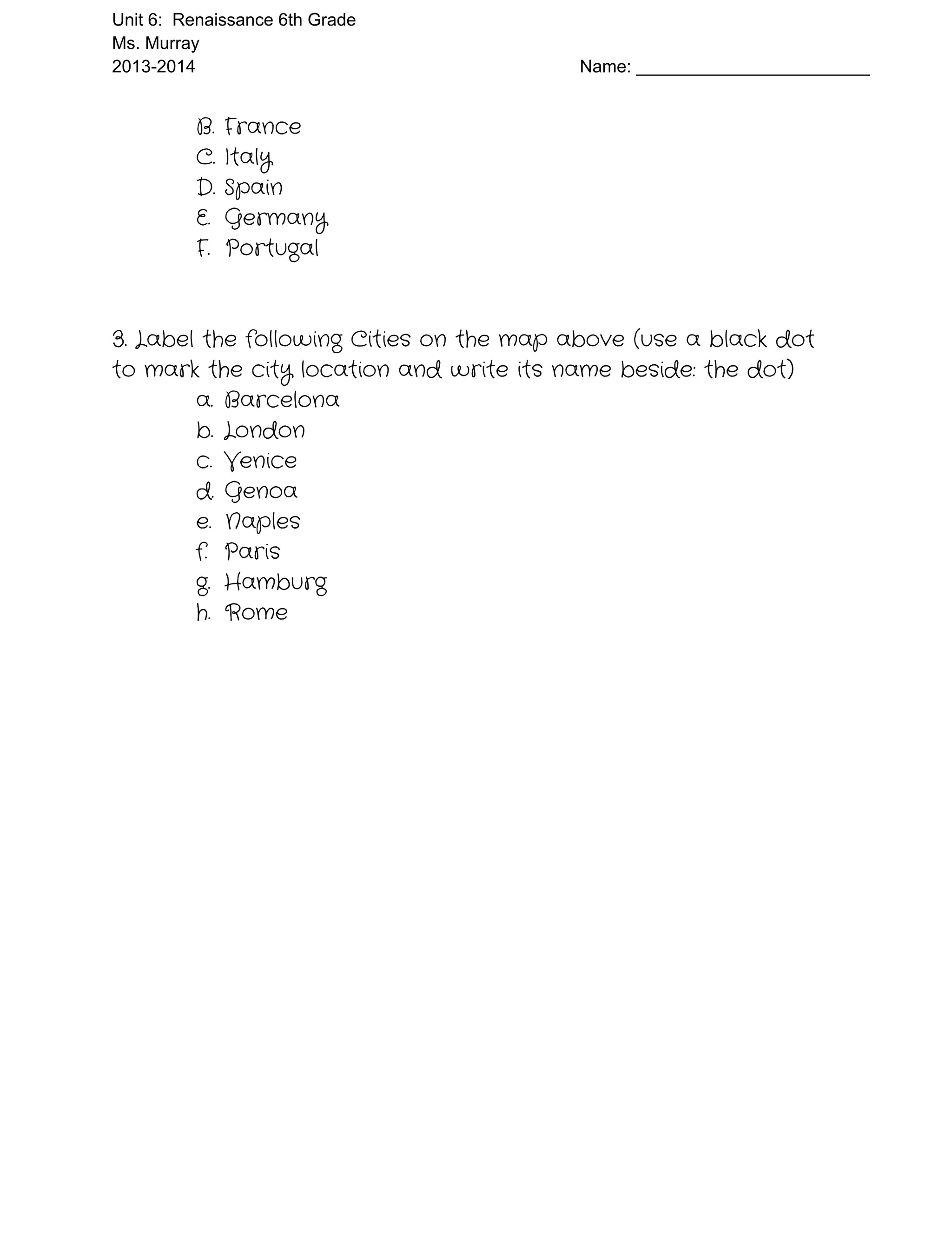 Europe mapactivity | PDF