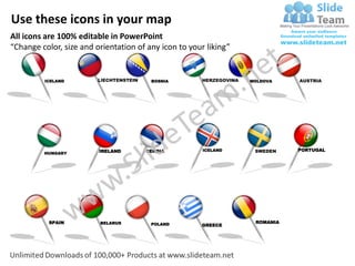 Europe powerpoint editable continent map with countries templates ...