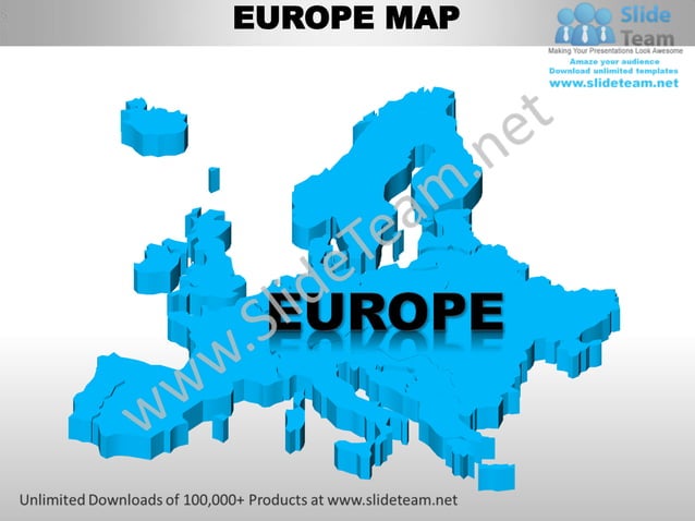 Europe powerpoint editable continent map with countries templates ...
