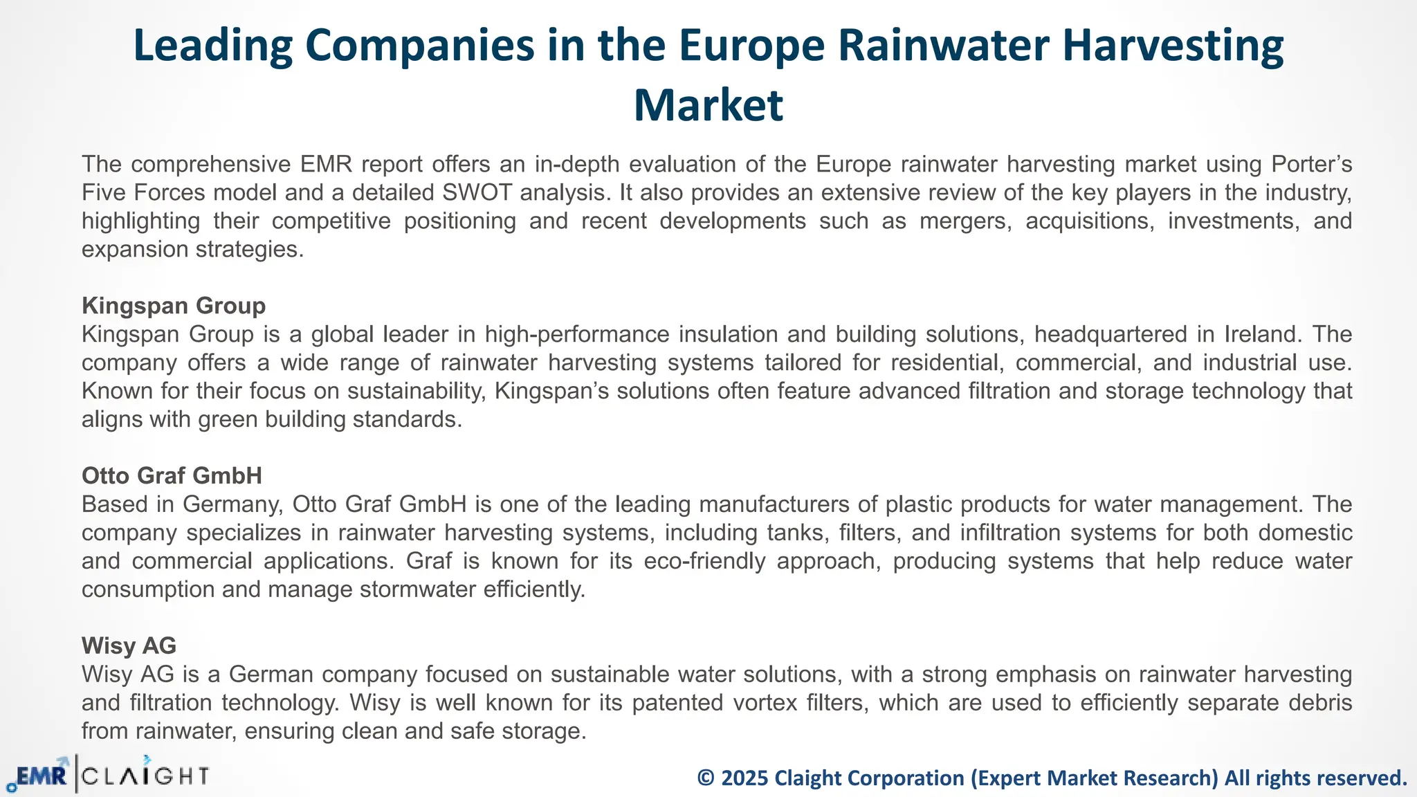 Europe Rainwater Harvesting Market | Trends & Forecast 2025 | PDF