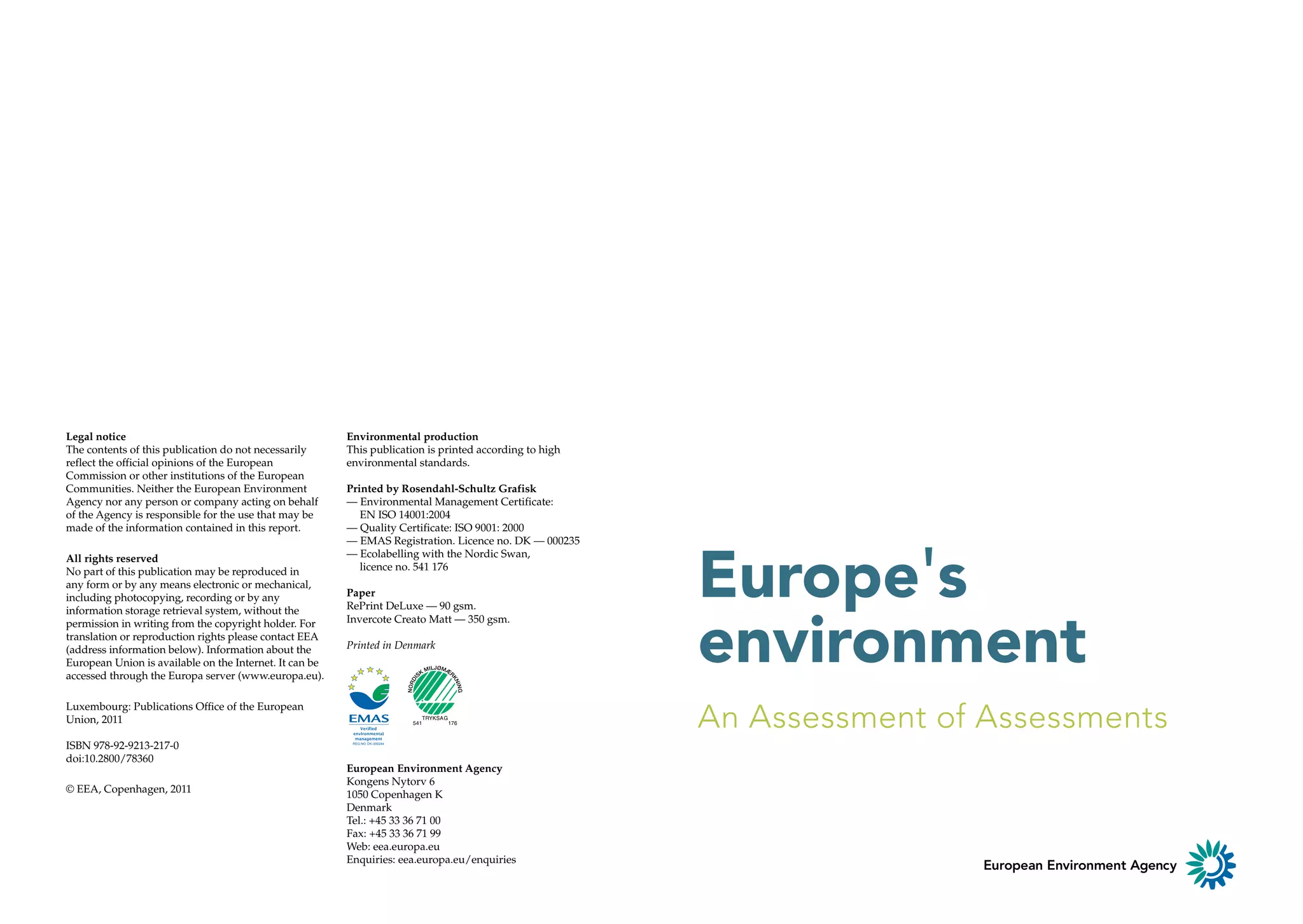 Europes environment assessment_of_assessments | PDF
