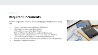 Europe Study Visa Requirements and Process.pptx