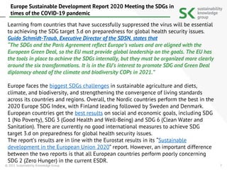 Europe Sustainable Development Report 2020 Meeting the Sustainable Development Goals (SDGs) in ...