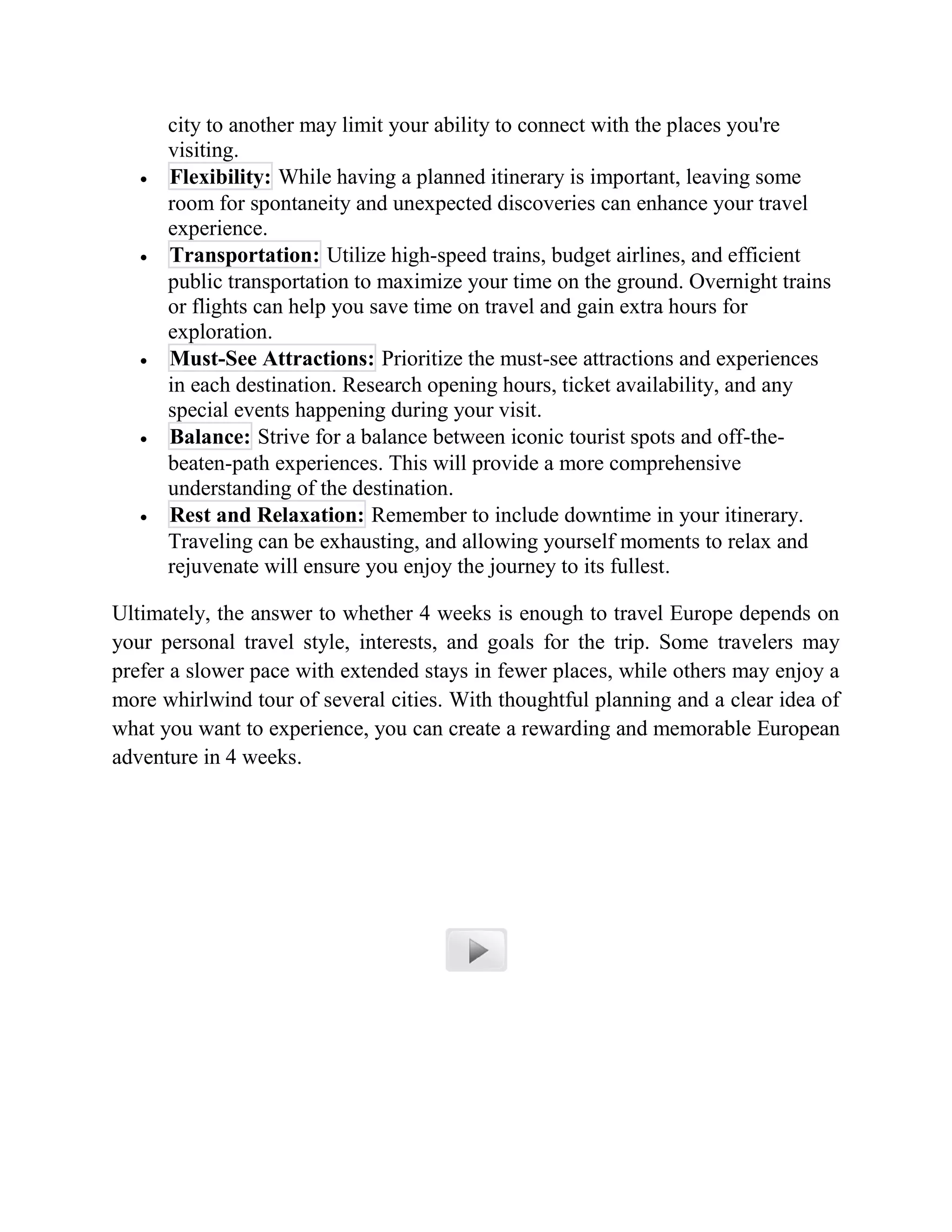 Beautiful and Ultimate 4-Week Europe Trip Itinerary: Exploring the Best ...