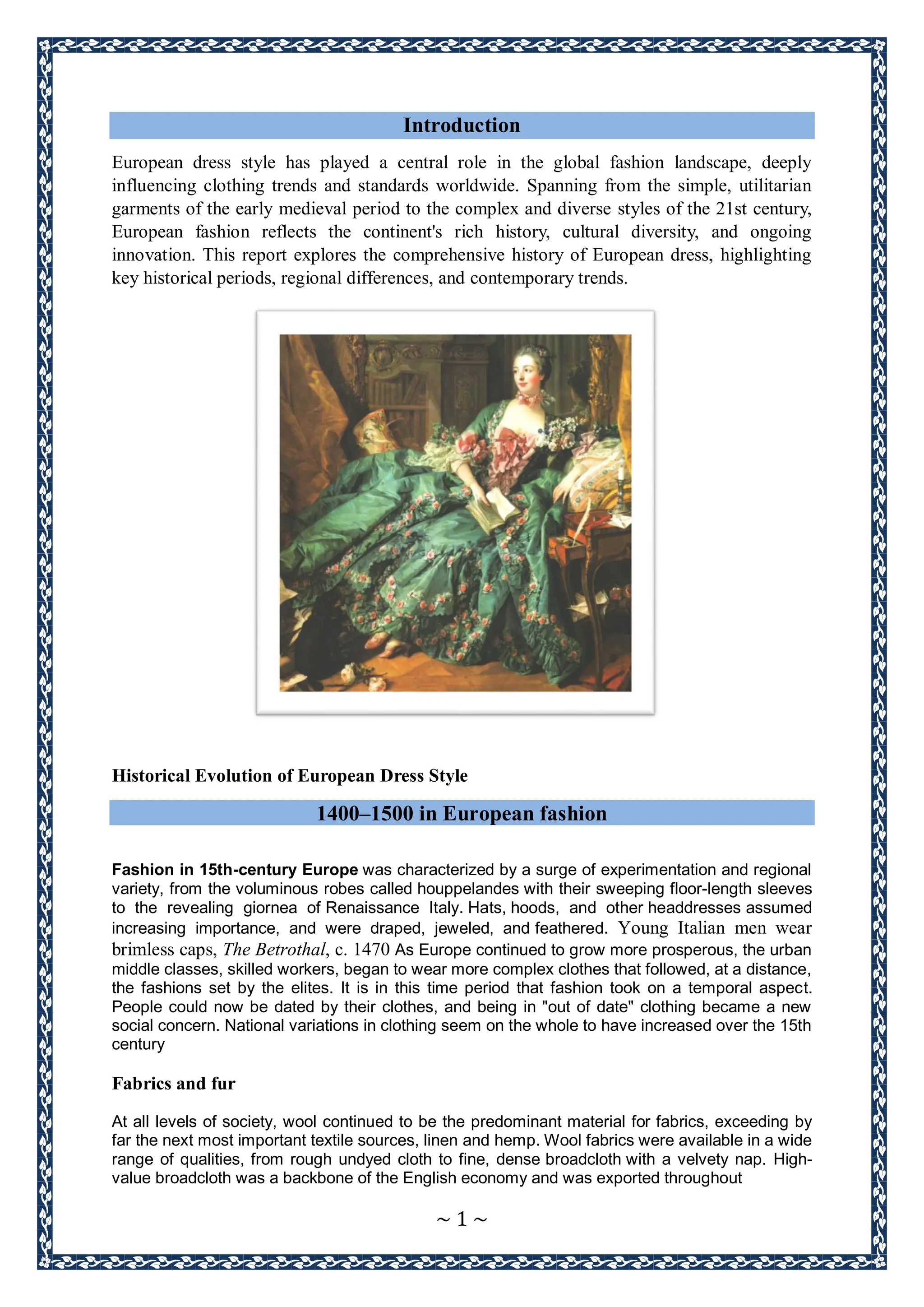 European Dress Style (1400 bc to 2000) | PDF