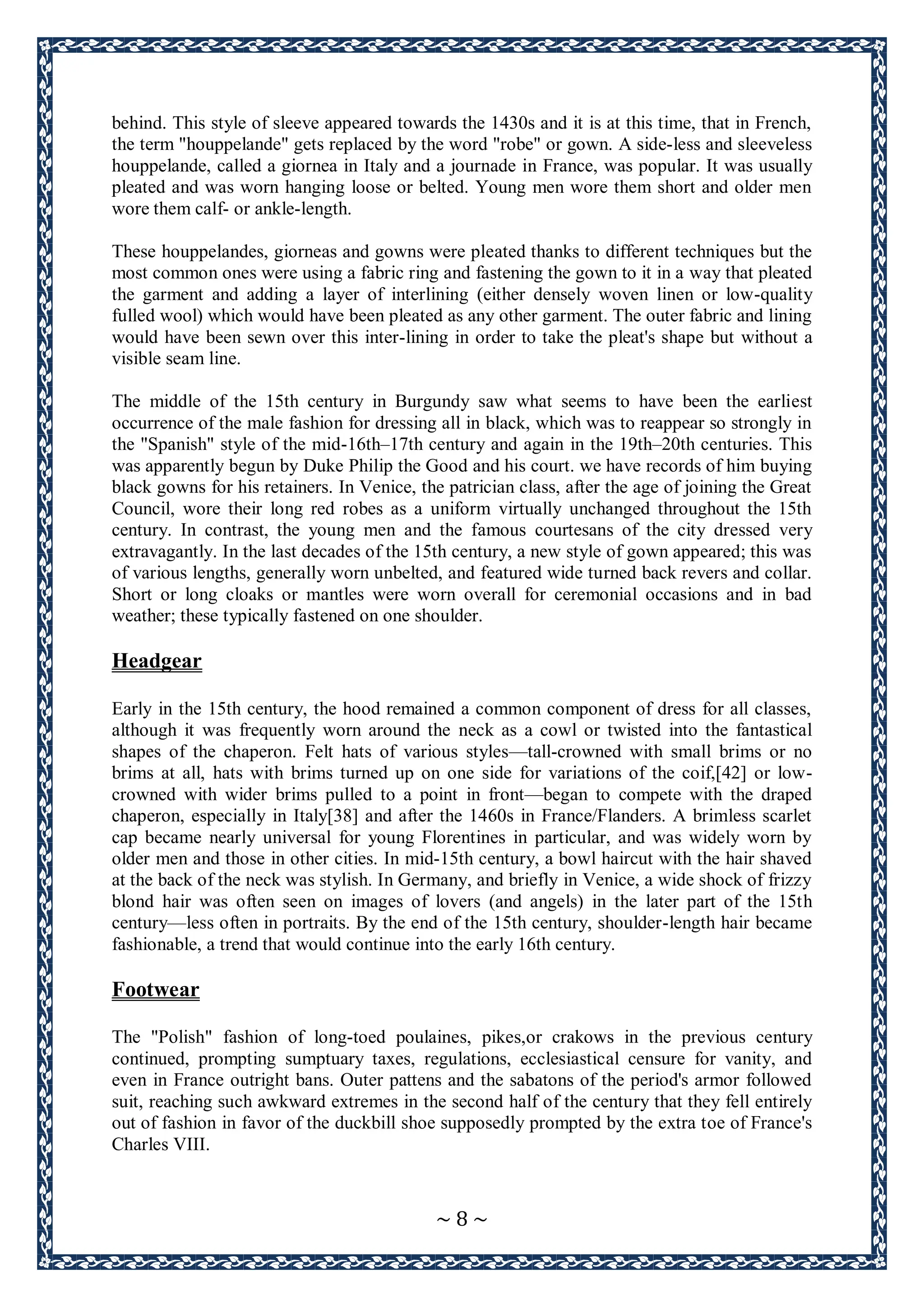 European Dress Style (1400 bc to 2000) | PDF