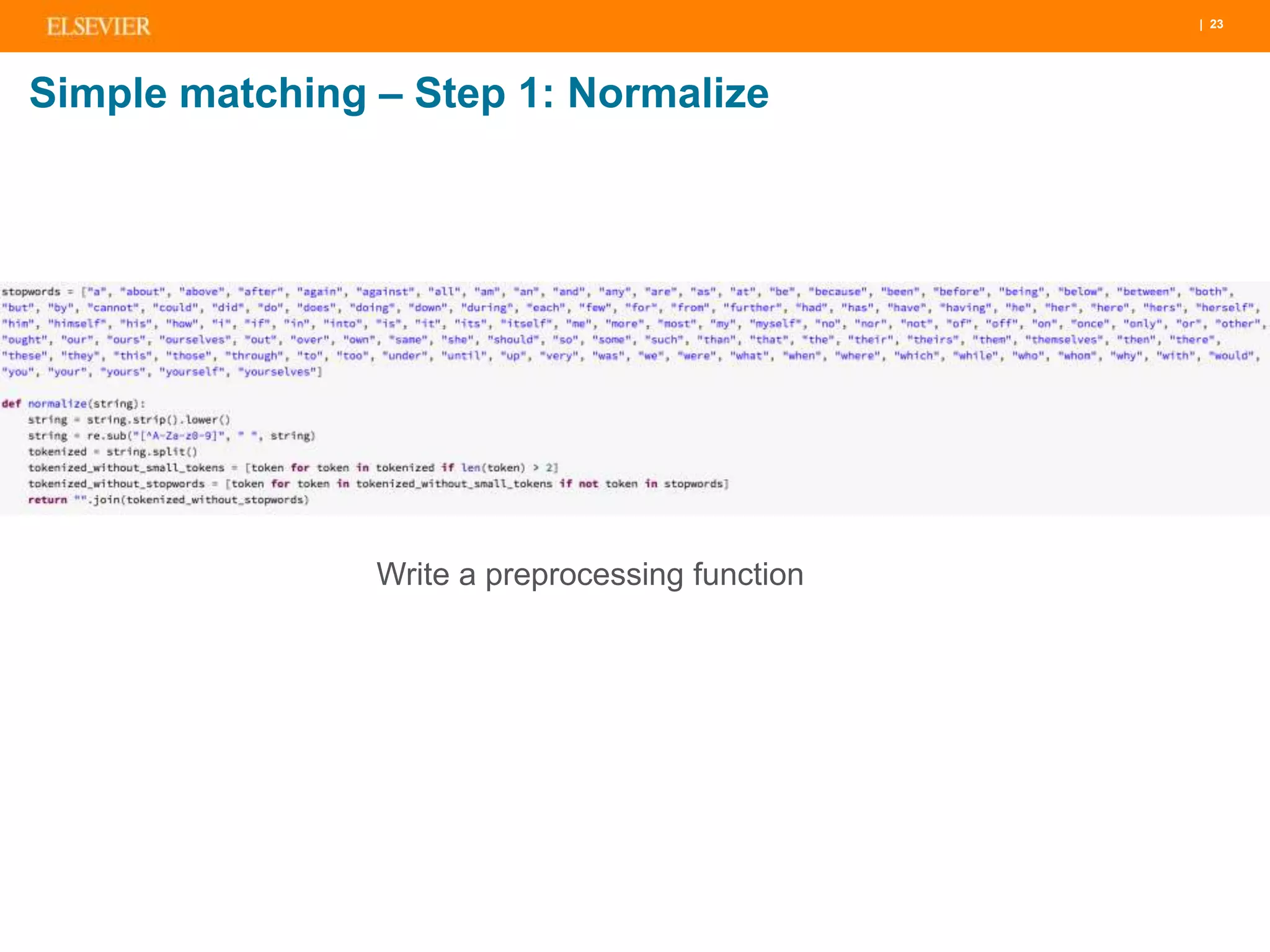Large Scale Data Extraction Structuring And Matching Using Python And Spark Ppt