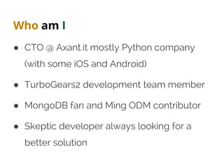 EuroPython 2013 - FAST, DOCUMENTED AND RELIABLE JSON BASED WEBSERVICES WITH PYTHON | PDF