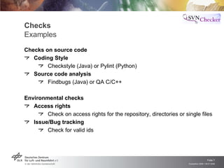 SVNChecker – The Missing Link Between Version Control And Bug Tracking ...