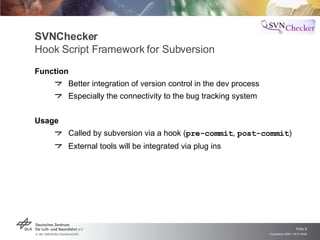 SVNChecker – The Missing Link Between Version Control And Bug Tracking | PPT