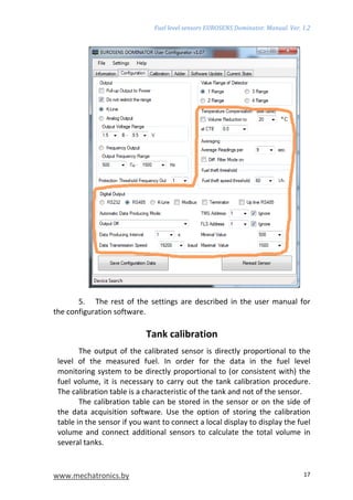 Fuel level sensor Eurosens Dominator installation | PDF