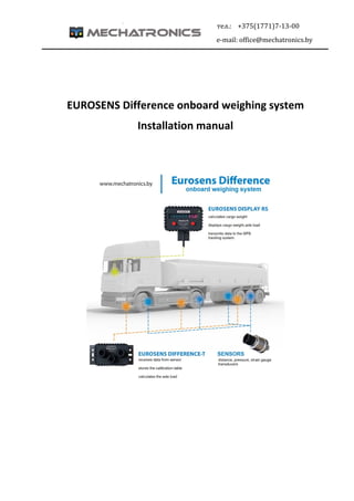Onboard weighing system installation manual - Eurosens Difference | PDF