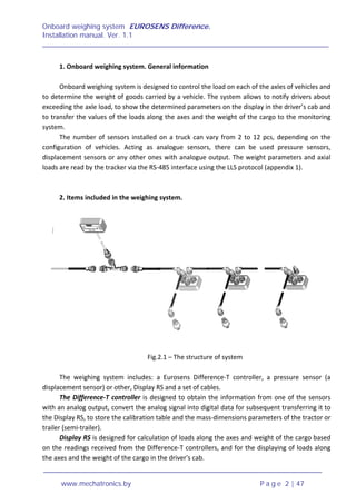 Onboard weighing system installation manual - Eurosens Difference | PDF ...