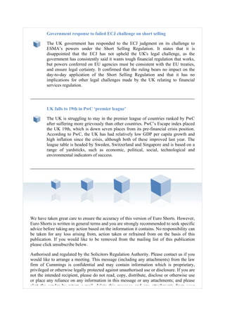 Euro shorts 07.02.14 including EU bonus cap and crowdfunding | PDF