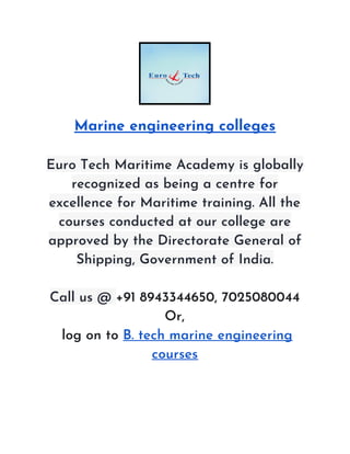 Euro Tech Maritime Academy | PDF