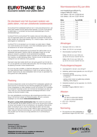 Recticel Insulation - Eurothane bi 3 productflyer | PDF