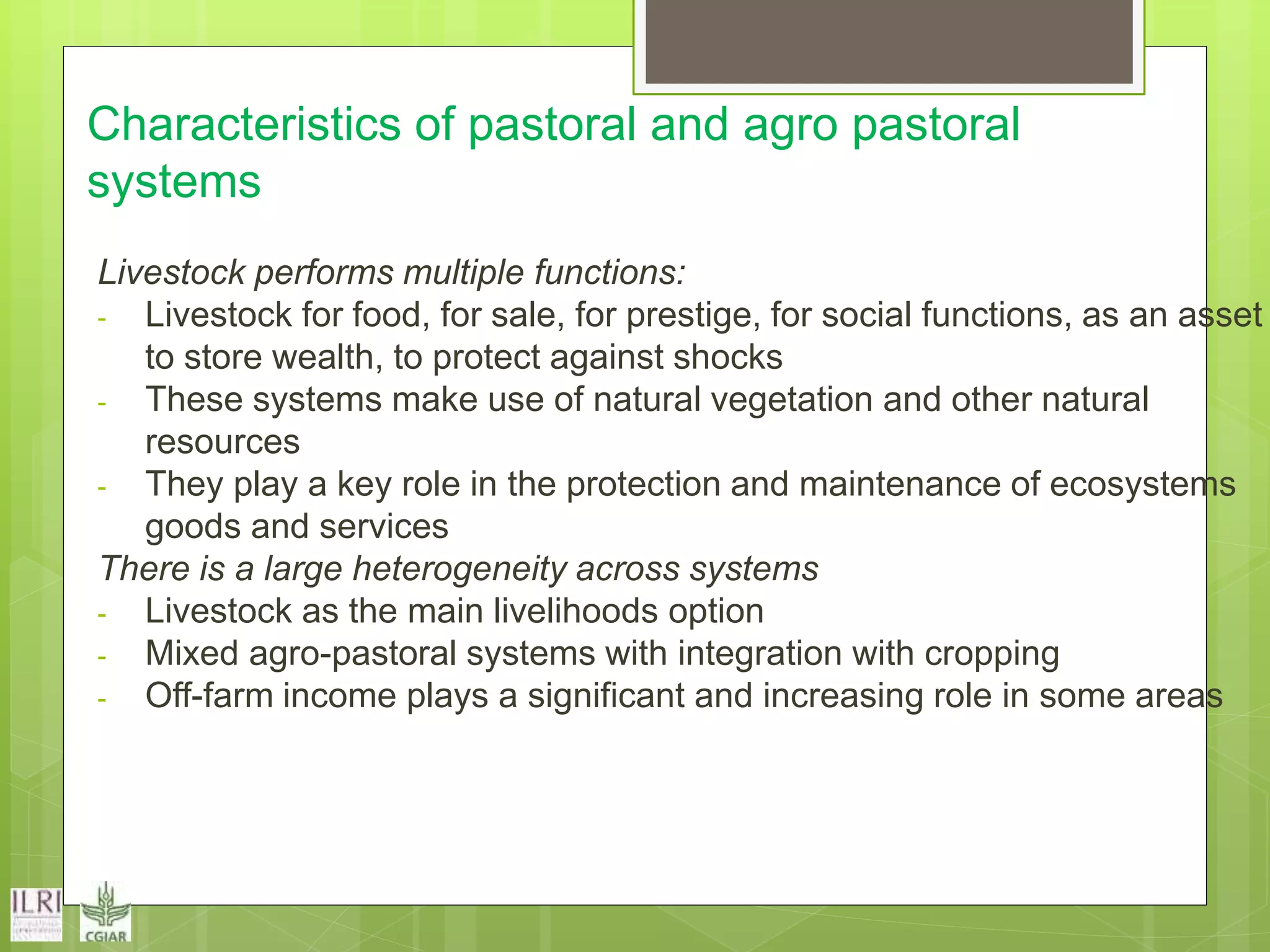 Opportunities and constraints in pastoral and agro-pastoral livestock ...