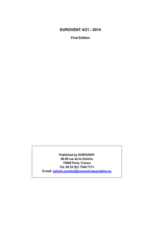 Eurovent 4.21 calculation method for the energy use 14186506522 | PDF