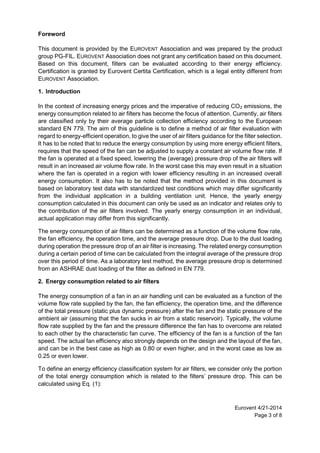 Eurovent 4.21 calculation method for the energy use 14186506522 | PDF