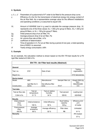 Eurovent 4.21 calculation method for the energy use 14186506522 | PDF