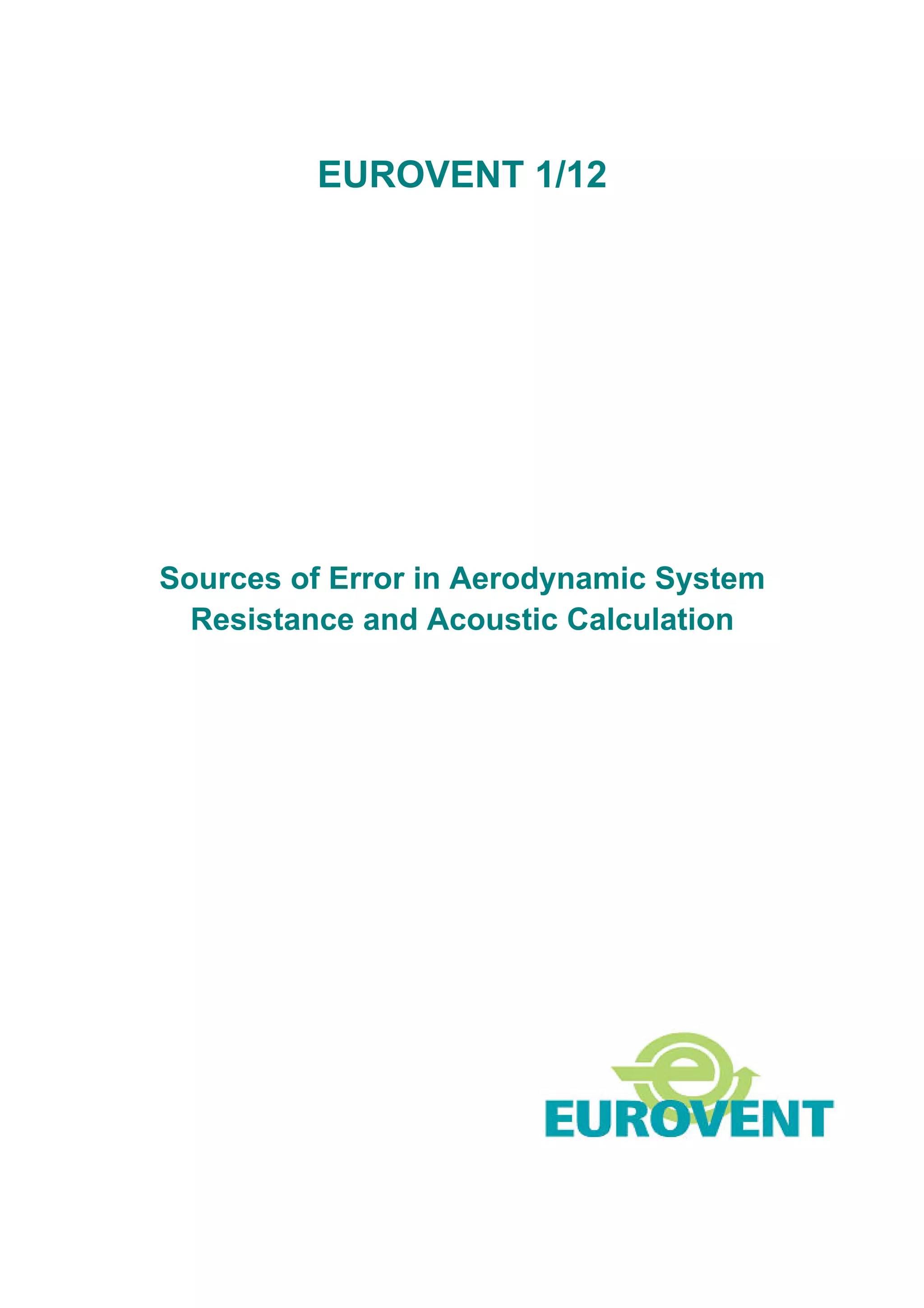 Eurovent rec01 12 - sources of error in aerodynamic system, version 2011.03 13273463050 | PDF ...