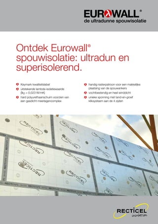 Recticel Insulation - Eurowall productflyer | PDF
