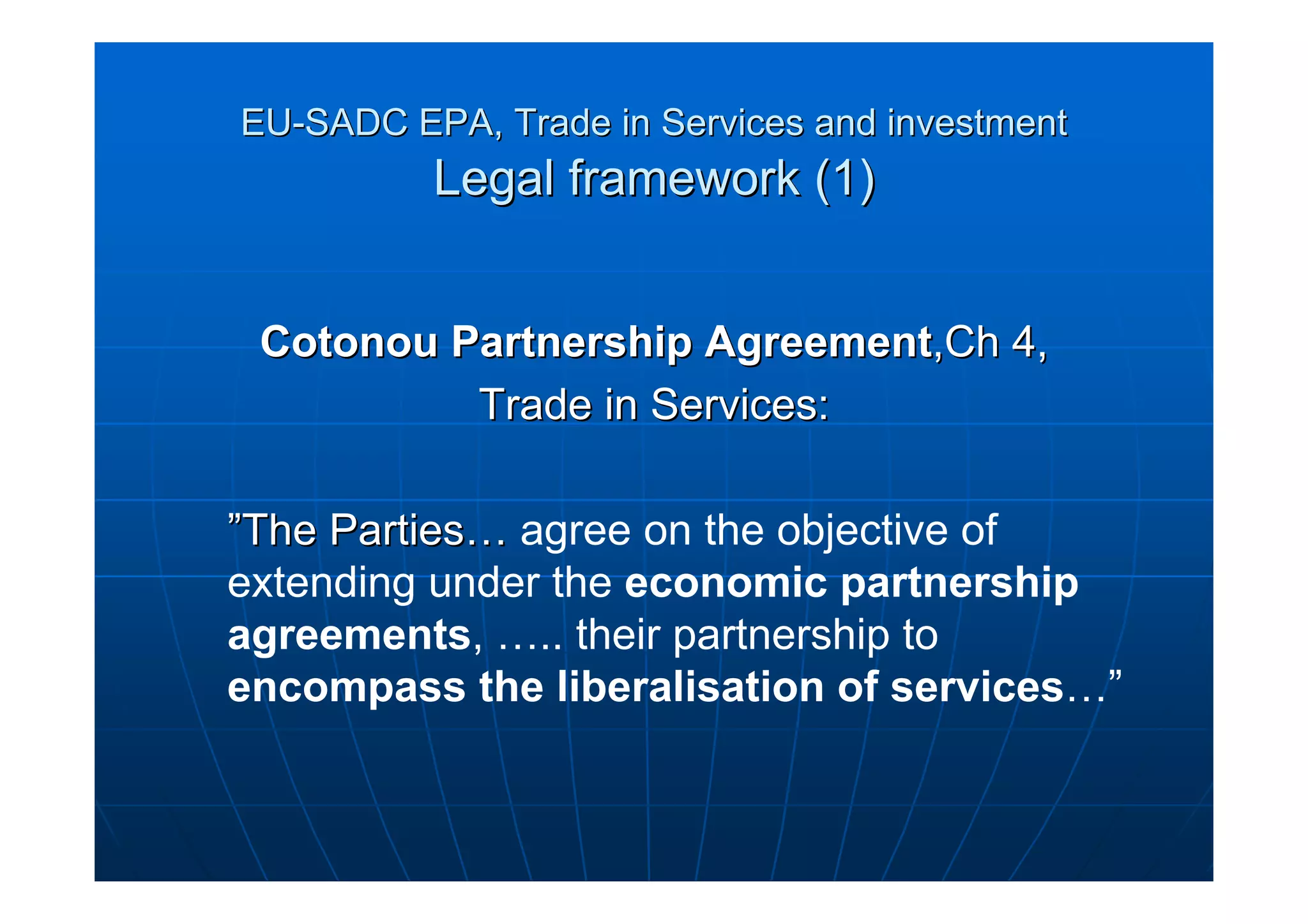 EU-SADC Economic Partnership Agreement | PDF