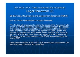EU-SADC Economic Partnership Agreement | PDF