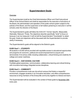 Superintendent Goals Drive Student Success | PDF