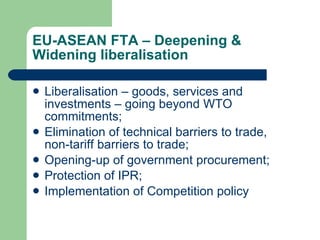 EU’s FTA roadmap in south east asia | PPT