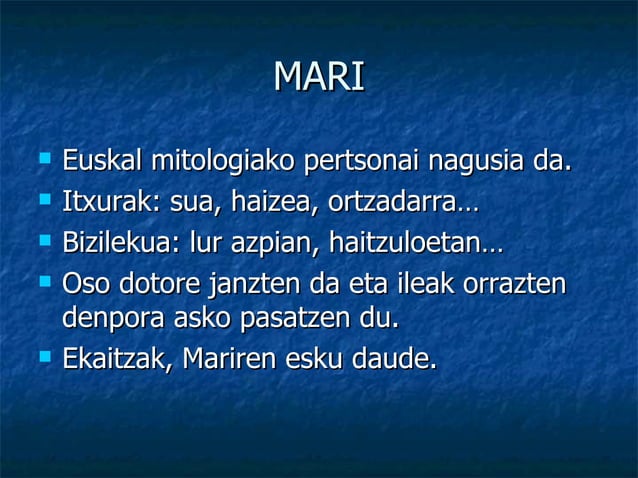 Euskal Mitologia | PPT
