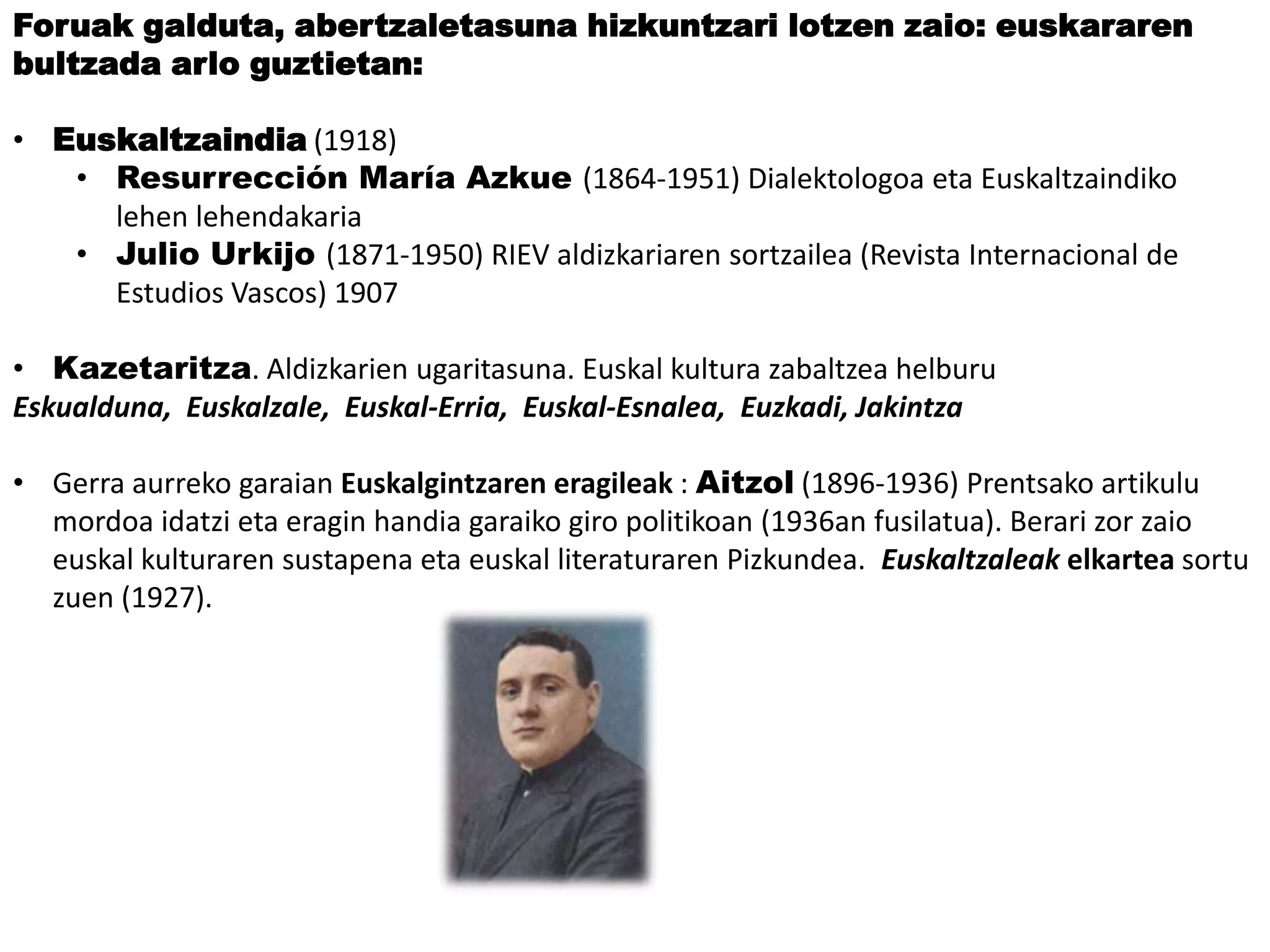Euskal Pizkundea, Lizardi eta Lauaxeta | PPT