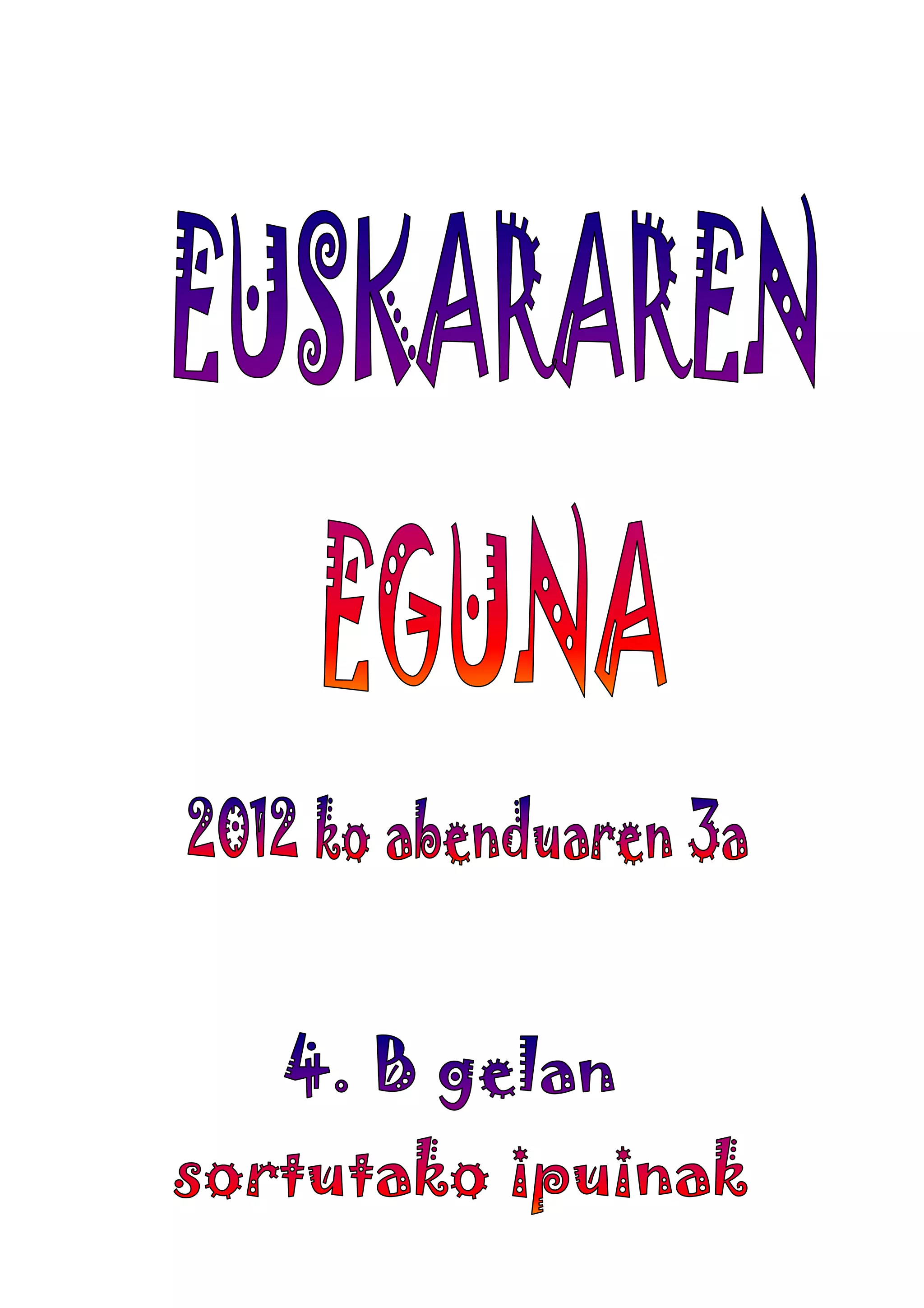 Euskararen eguneko ipuinak 4. b | PDF