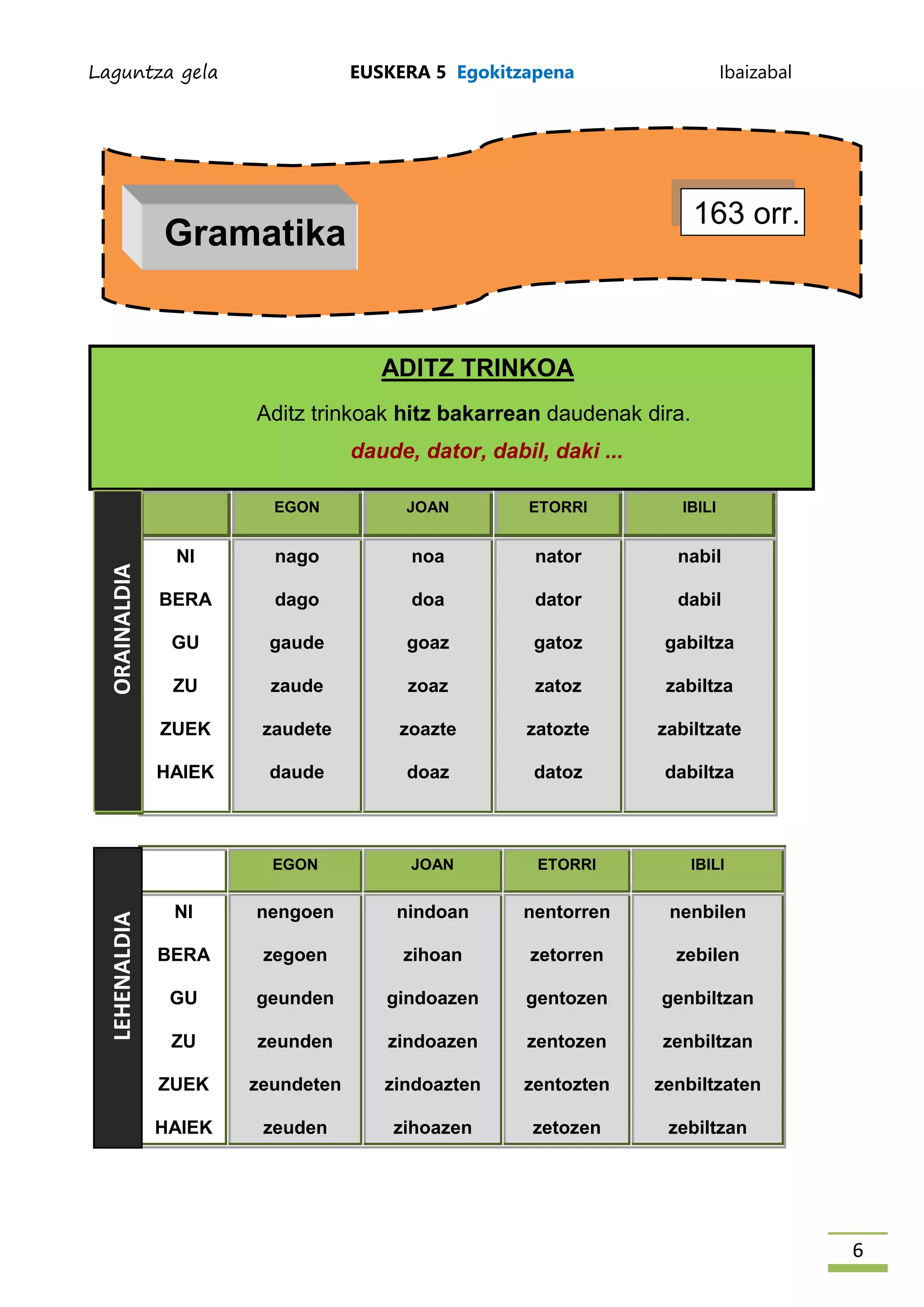 Euskera 5 ibaizabal 11. gaia | PDF