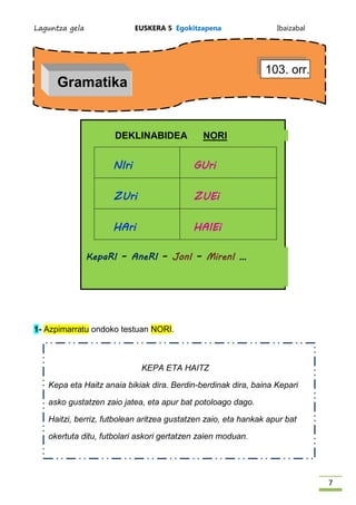 EUSKERA 5 (Ibaizabal 7.gaia) egokitzapena | PDF