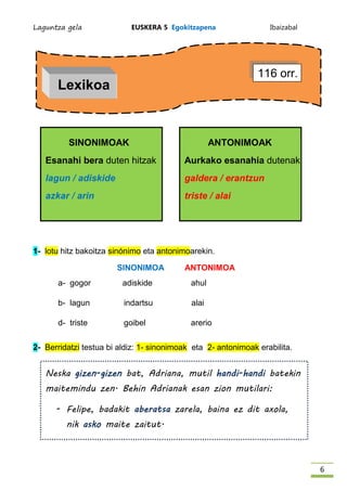 Euskera 5( Ibaizabal 8.gaia)-egokitzapena | PDF