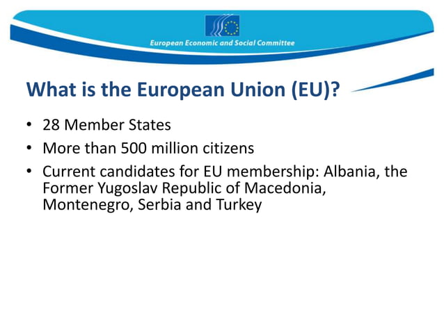 EU SLIDE semplificate.ppt | Political Issues & policy | Politics