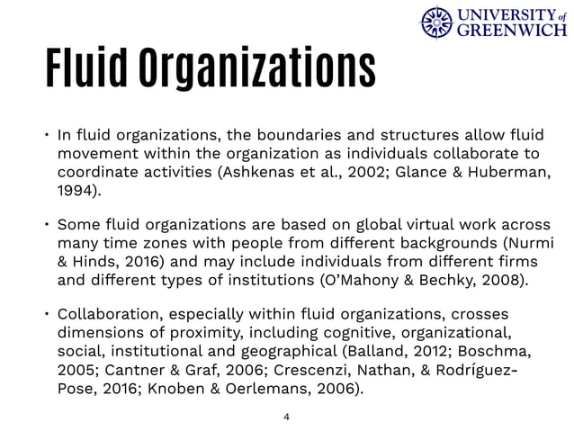 Understanding Collaboration in Fluid Organizations, a Proximity ...