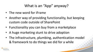 Building SharePoint 2013 Apps - Architecture, Authentication & Connectivity API | PPT