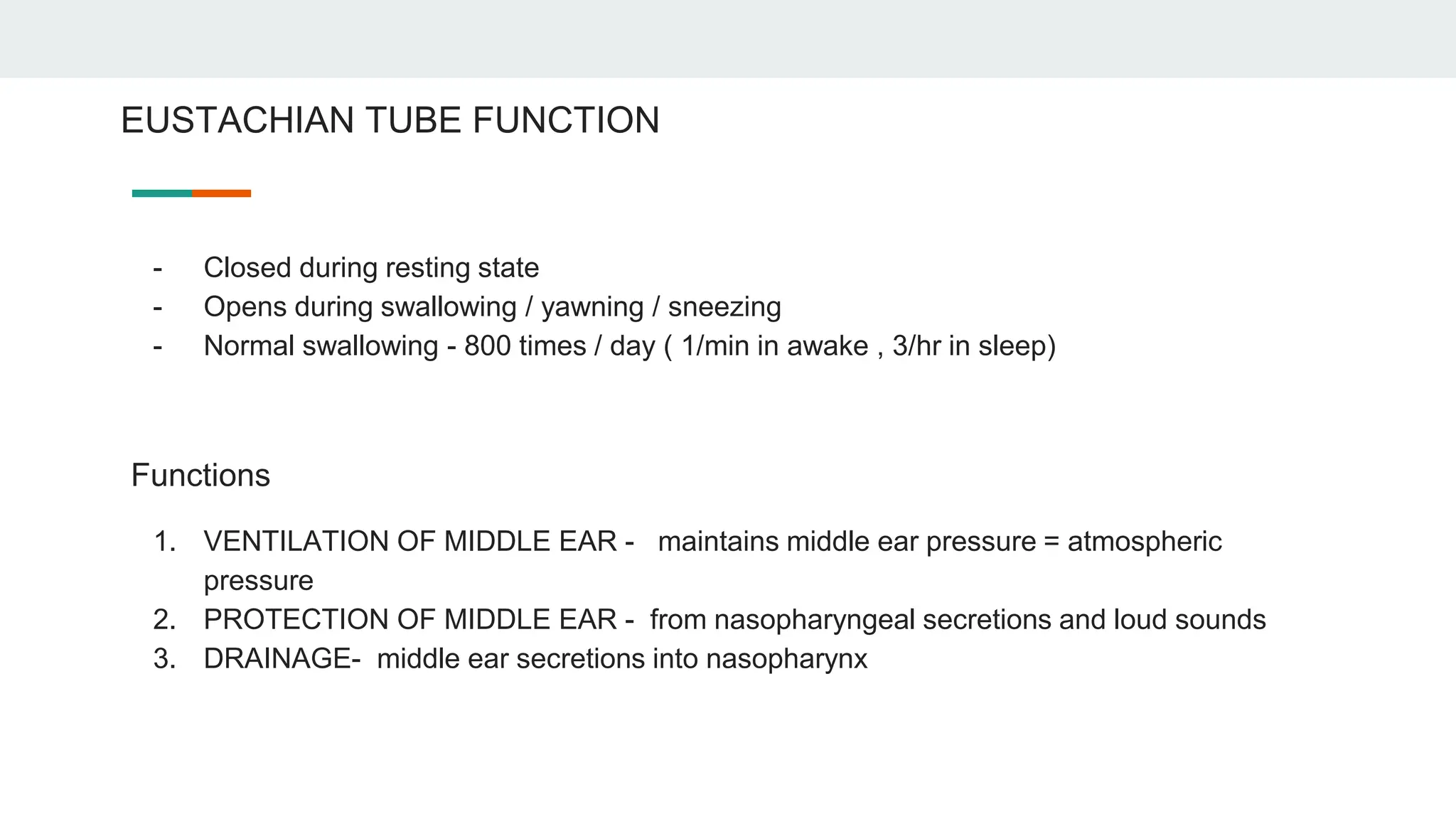 Eustachian tube and it's disorders, ENT | PPTX
